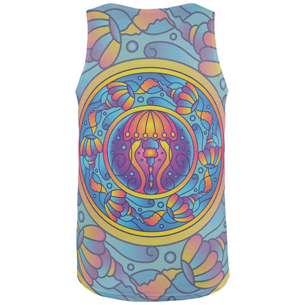 Mandala Trippy Stained Glass Jellyfish All Over Mens Tank Top ...