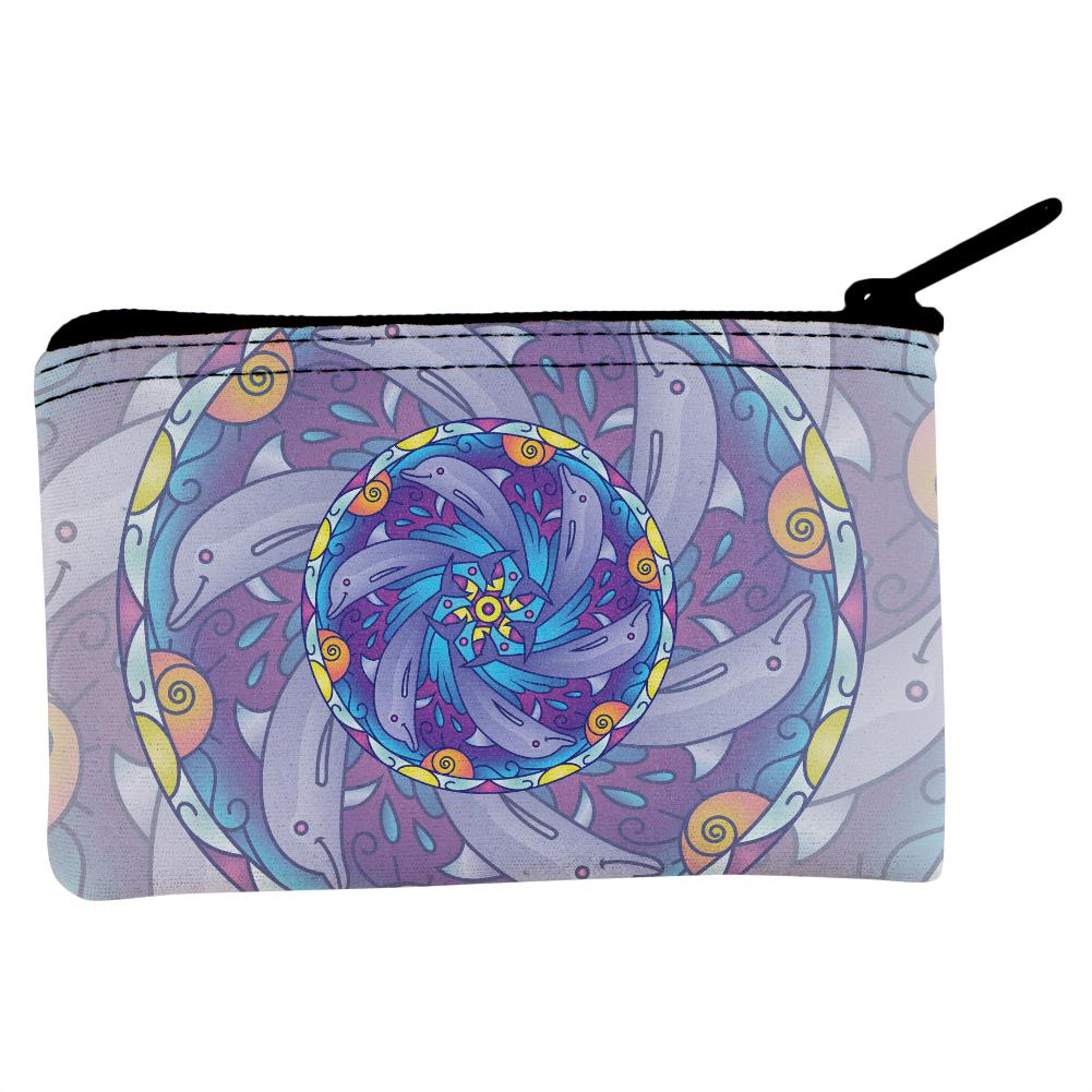Mandala Trippy Stained Glass Dolphins Coin Purse – AnimalWorld.com